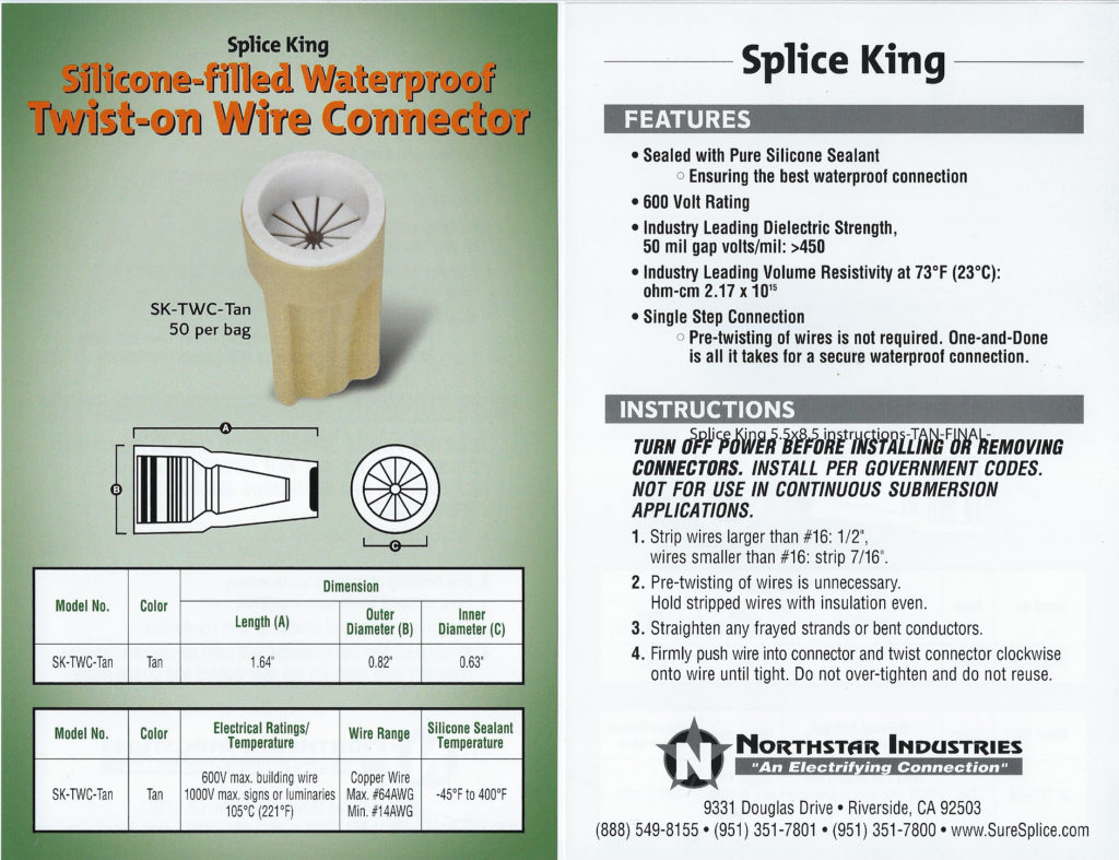 The Splice King – Northstar Wire Connectors | Splice Kits, Swing Joints ...